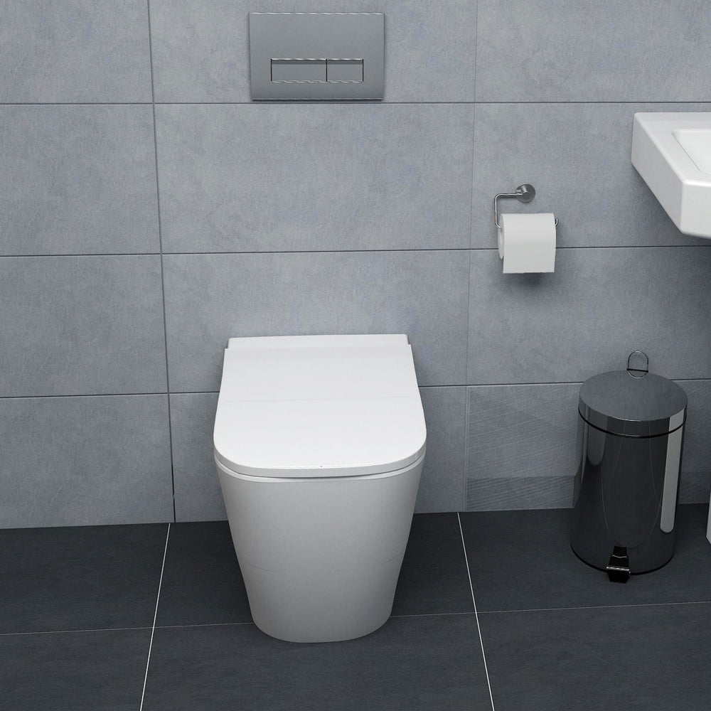 AICA WC à poser Sans Bride Rimless Avec Abattant Soft-Close 54x36x42cm ...